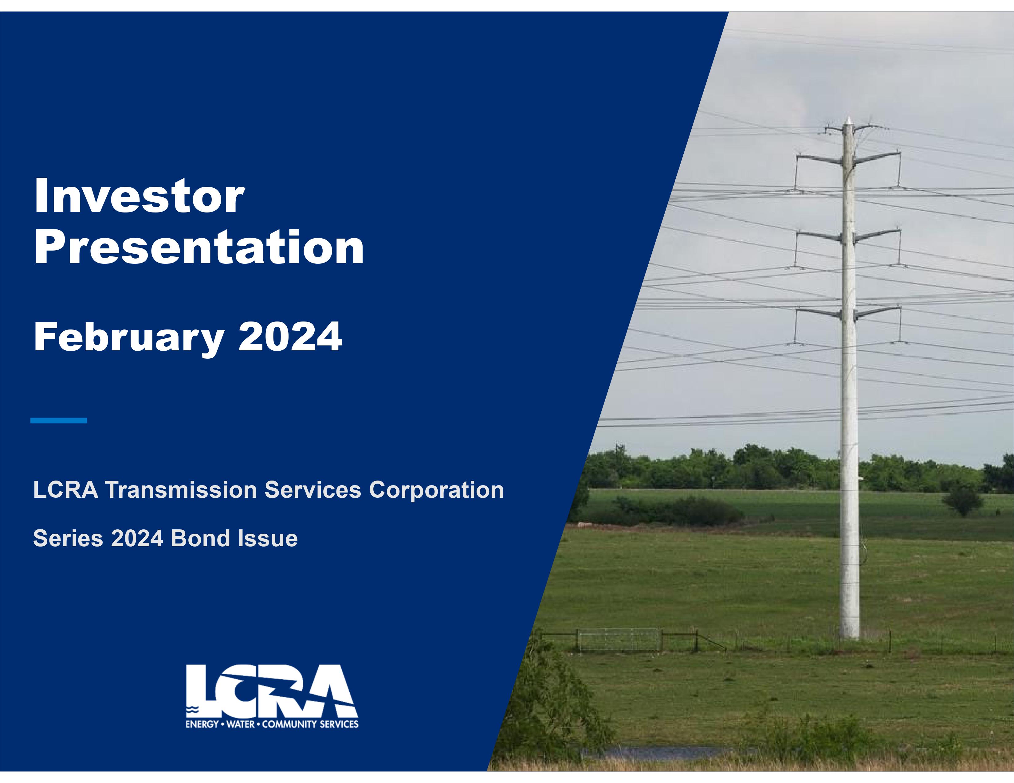 Bond Offering | LCRA TSC | BondLink